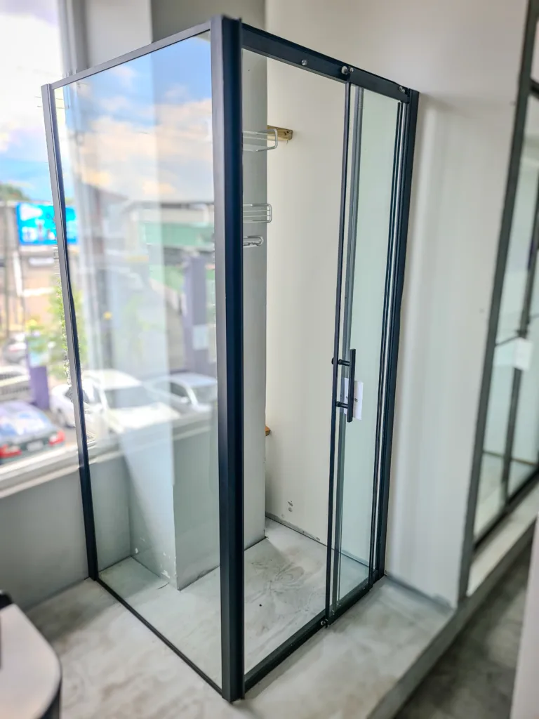 MODERN BLACK FRAME SHOWER ENCLOSURE – SLEEK TEMPERED GLASS DESIGN - Dunn's