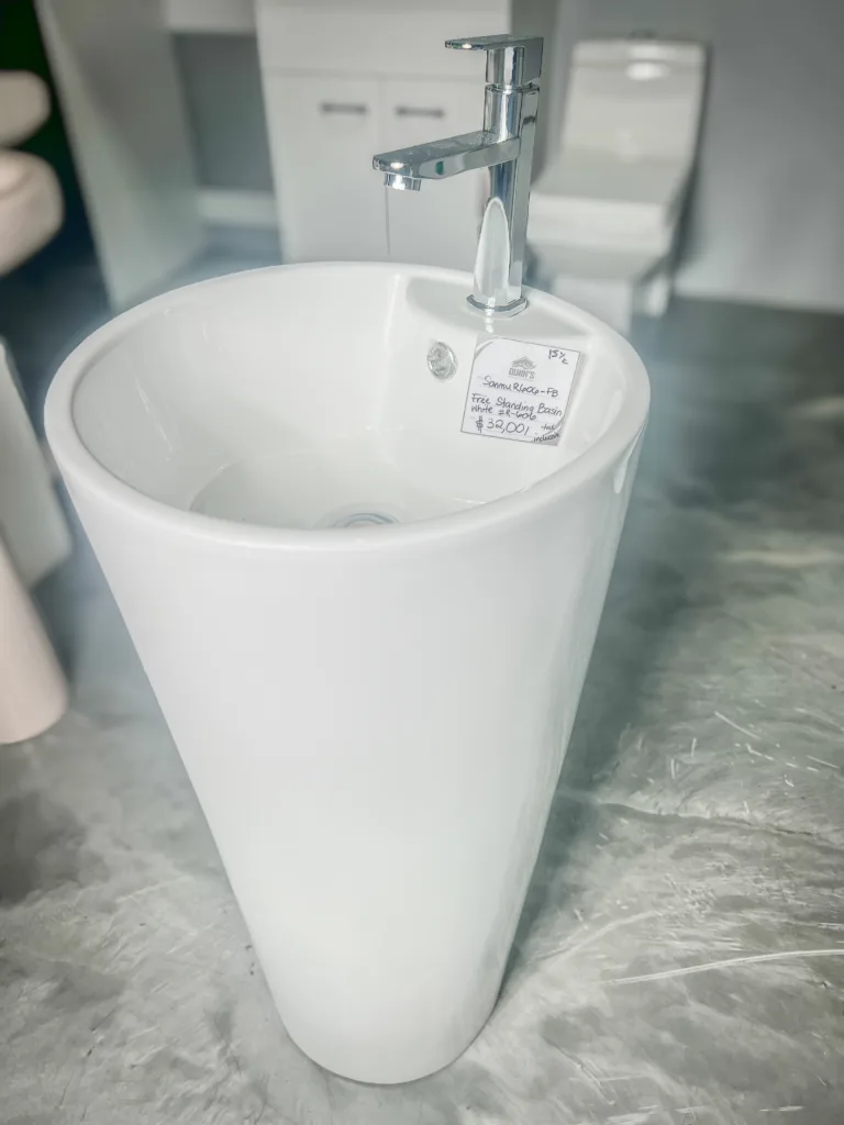 MODERN FREESTANDING PEDESTAL SINK – SLEEK CYLINDRICAL BATHROOM BASIN ...